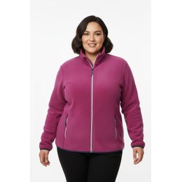 sheego Gro&szlig;e Gr&ouml;&szlig;en Fleecejacke mit Rei&szlig;verschluss-Taschen, magenta, Gr&ouml;&szlig;e 46 - Damen