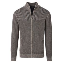 Strickjacke Casamoda "Casamoda Strickjacke uni", Herren, Gr. S, braun, 100% Baumwolle, Strickjacken Strickjacke