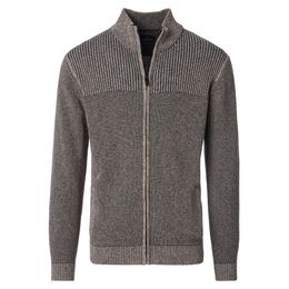 Strickjacke Casamoda "Casamoda Strickjacke uni", Herren, Gr. L, braun, Strickjacken Strickjacke