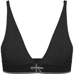 Triangel-BH "LIGHTLY LINED TRIANGLE", Damen, Gr. L (40), N-Gr, schwarz, Jersey, Obermaterial: 92% Polyester, 8% Elasthan, Calvin Klein Underwear, unifarben, k&ouml;rpernah, BHs Triangel-BH, K&ouml;rpernahe Passform mit verstellbaren Tr&auml;gern