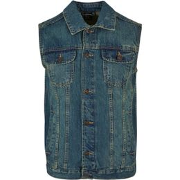 Jerseyweste Urban Classics "Urban Classics Herren Denim Vest", Herren, Gr. 4XL, lightblau, 100% Baumwolle, Westen