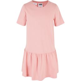 Shirtkleid Urban Classics "Urban Classics Damen Girls Valance Tee Dress", M&auml;dchen, Gr. 122/128, Normalgr&ouml;&szlig;en, lemonadepink, 100% Baumwolle, unifarben, loose fit, Rundhals, Kleider Shirtkleid