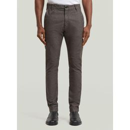 G-Star Raw Chinohose G-STAR "Bronson 3.0 Slim Chino", Damen, Gr. 32, L&auml;nge 34, java, milk dobby, Obermaterial: 88% Baumwolle, 9% Hanf, 3% Elasthan, Hosen Chinohose