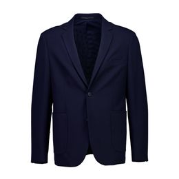 Sakko LINDBERGH, Herren, Gr. XL, navy, Web, Obermaterial: 65% Polyester, 31% Viskose, 4% Elasthan. Futter: 100% Polyester, meliert, unifarben, normal h&uuml;ftbedeckend, tiefer V-Ausschnitt, Sakkos Sakko, mit Viskose und Stretch, in melierter Optik