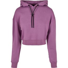 Rundhalspullover Urban Classics "Urban Classics Damen Ladies Short Terry Hoody", Damen, Gr. XL, duskviolet, 65% Baumwolle, 35% Polyester, unifarben, normal, ohne Ausschnitt, Pullover Rundhalspullover