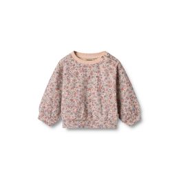 Sweater Wheat "Wheat Sweatshirt L/S Lia", M&auml;dchen, Gr. 68, rose dust flowers, 95% Baumwolle (Bio), 5% Elasthan, Rundhals, Sweatshirts Sweater