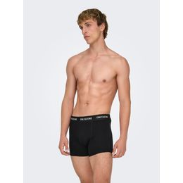 Only & Sons ONLY & SONS Herren Trunk "ONSBASIC SOLID BOXER 3PACK NOOS", Gr. XLlight grau melange detail:wei&szlig;, schwarz, Jersey, Obermaterial: 95% Baumwolle, 5%