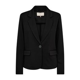 Jackenblazer Freequent "FQNANNI-JACKET", Damen, Gr. L, schwarz, Web, Obermaterial: 73% Polyester, 24% Viskose, 3% Elasthan, unifarben, tailliert h&uuml;ftbedeckend, tiefer V-Ausschnitt, Blazer, mit Viskose
