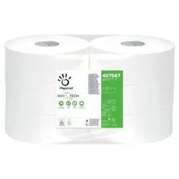 Papernet Toilettenpapier Bio Tech Maxi Jumborolle wei&szlig; 2-lagig, 300 Meter 1 Pack = 6 Rollen