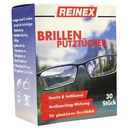 Reinex Brillenputzt&uuml;cher feucht, 30 St&uuml;ck 1 Karton = 30 T&uuml;cher