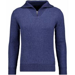 Rundhalspullover Ragman, Herren, Gr. 48, blau (marineblau), 95% Baumwolle 5% Kaschmir, Pullover Rundhalspullover