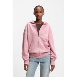 HUGO BLUE Damen Kapuzensweatjacke "Doa"light, pastel pink 681, Gr. M, unifarben, Sweatware, Obermaterial: 100% Baumwolle, Sweatjacken, aus Baumwolle,