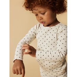 Langarmshirt LIL' ATELIER "NMNLAGO KIM LS SLIM TOP LIL NOOS", M&auml;dchen, Gr. 92, turtledove aop:ladybug, Jersey, Obermaterial: 57% Baumwolle, 38% Lyocell, 5% Elasthan, bedruckt, slim fit normal, Rundhals, Shirts Langarmshirt, weiche Jersey Rippqualit&auml;t