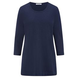 Peter Hahn - Long-Pullover mit Kaschmir, blau, Gr. 36 / S - Schurwolle