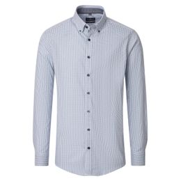 Langarmhemd Casamoda "Casamoda Freizeithemd Print", Herren, Gr. 3XL, Normalgr&ouml;&szlig;en, blau, 100% Baumwolle, bedruckt, l&auml;ssig geschnitten, Hemden