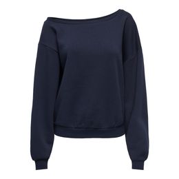 Only Damen Sweatshirt "ONLRHINA L/S ONE SHOULDER NOOS SWT"night sky, Gr. M, unifarben, Sweatware, Obermaterial: 60% Baumwolle, 40% Polyester,