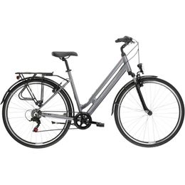 Cityrad KROSS "Sentio 1.0" Gr. 46, grau (grau, schwarz), Fahrr&auml;der, Damen, 46cm, 28 Zoll (71,12cm) hinten: 28 Zoll (71,12cm)