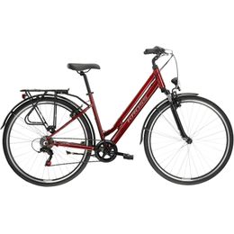 Cityrad KROSS "Sentio 1.0" Gr. 46, rot (rot, schwarz), Fahrr&auml;der, Damen, 46cm, 28 Zoll (71,12cm) hinten: 28 Zoll (71,12cm)