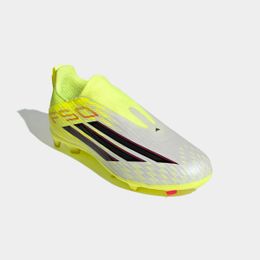 Fu&szlig;ballschuh adidas Performance "F50 LEAGUE LACELESS FG/MG KIDS", M&auml;dchen, Gr. 38, team solar gelb 2, core schwarz, lucid rot, Synthetik, Textil, Schuhe Fu&szlig;ballschuh, f&uuml;r viele verschiedene B&ouml;den geeignet, f&uuml;r Kinder & Jugendliche