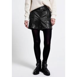 Damen Shortsschwarz, Gr. 38, STREET ONE STUDIO, unifarben, Stoff, 94% Polyester, 6% Elasthan, Hosen, High Waist