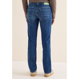 Comfort-fit-Jeans Cecil, Damen, Gr. 33, L&auml;nge 30, mid blau wash, Jeans, 77% Baumwolle, 20% Polyester, 3% Elasthan, unifarben, kn&ouml;chellang, Jeans, Middle Waist
