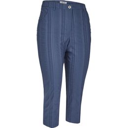 7/8-Hose KjBRAND "BEA 7/8", Damen, Gr. 46, N-Gr, mittelblau gestreift, Hosen 7/8-Hose, b&uuml;gelfrei