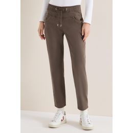 Stoffhose Cecil, Damen, Gr. XL, L&auml;nge 28, coffee taupe, Stoff, 56% Lyocell, 41% Baumwolle, 3% Elasthan, unifarben, comfort fit kn&ouml;chelfrei, Hosen Stoffhose, Middle Waist