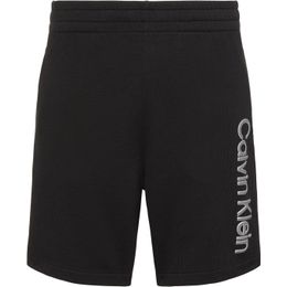 Shorts Calvin Klein "EU 350TERRY GRAPHIC SHORT", Herren, Gr. L, N-Gr, schwarz, Sweatware, Obermaterial: 92% Baumwolle, 8% Polyester, unifarben, regular fit kurz, Hosen Shorts, Regular fit mit Markenlogodruck