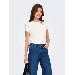 Kurzarmshirt Only "ONLERICA S/S TOP JRS NOOS", Damen, Gr. XL, wei&szlig; (cloud dancer), Jersey, Obermaterial: 100% Baumwolle, unifarben, oversize normal, Rundhals, Shirts