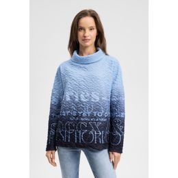 Sweater SOCCX, Damen, Gr. XL/XXL, blau heaven, Jersey, Material: 97% Polyester, 3% Elasthan, bedruckt, regular fit normal, Rundhals, eingesetzt gerader Abschluss, Sweatshirts Sweater, mit Seitenschlitze