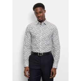 Businesshemd OLYMP "OLYMP No. Six, super slim, Kent", Herren, Gr. 38, Normaler Arm, marine, 100% Baumwolle, Hemden