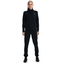 Trainingsanzug Under Armour "TRICOT TRACKSUIT", Damen, Gr. XL, schwarz, wei&szlig;, wei&szlig;, Obermaterial: 100% Polyester, Sportanz&uuml;ge Trainingsanzug, f&uuml;r vielseitige Aktivit&auml;ten, leichtes Material, pflegeleicht