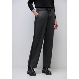 Jogger Pants Street One, Damen, Gr. 36, L&auml;nge 30, schwarz, Stoff, 61% Viskose, 25% Polyamid, 9% Polyester, 5% Elasthan, unifarben, comfort fit lang, Hosen, High Waist
