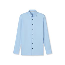 Businesshemd OLYMP "OLYMP Luxor 24/Seven, modern fit, New Kent", Herren, Gr. 39, Normaler Arm, hellblau, 92% Baumwolle, 8% Elasthan, Hemden