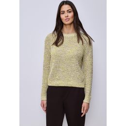 Strickpullover Street One, Damen, Gr. 40, cotton beige, Web, 57% Baumwolle, 43% Polyester, gemustert, comfort fit normal, Rundhals, Rippb&uuml;ndchen, Pullover Strickpullover, im soften Baumwoll-Mix