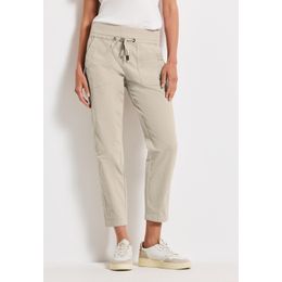 Cordhose Street One "Style Bonny", Damen, Gr. 42, L&auml;nge 28, malted beige (l&auml;nge 28), Web, Obermaterial: 98% Baumwolle, 2% Elasthan, unifarben, loose fit kn&ouml;chelfrei, Hosen Cordhose, mit Taschen