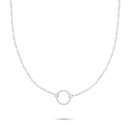Charm-Kette Tamaris "Schmuck Geschenk Edelstahl Charm Halskette The Lip Chain", edelstahlfarben, Halsketten, Damen, Edelstahl, L: 45 B: 0,5mm, Charm-Kette, B:0,5mm
