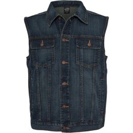 Jerseyweste Urban Classics "Urban Classics Herren Denim Vest", Herren, Gr. L, denimblau, 100% Baumwolle, Westen