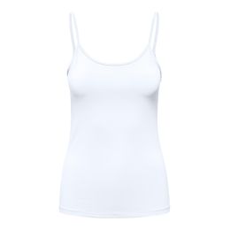 Only Damen Spaghettitop "ONLEA S/L NEW SINGLET JRS NOOS", wei&szlig;, Gr. S, unifarben, Jersey, Obermaterial: 94% Polyamid, 6% Elasthan, Tops