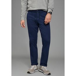 MAN'S WORLD Dehnbund-Hose MAN'S WORLD "Dehnbund Chino", Herren, Gr. 31, L&auml;nge 32, marine, Web, Obermaterial: 98% Baumwolle, 2% Elasthan, unifarben, relaxed fit lang, Hosen Dehnbund-Hose, gerade geschnitten, mit Eingrifftaschen und Ges&auml;&szlig;taschen, unifarben