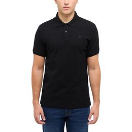 Kurzarmshirt Mustang "Herren Style Pierre", Herren, Gr. M, schwarz, Piqu&eacute;, 100% Baumwolle, Rundhals, Shirts Kurzarmshirt