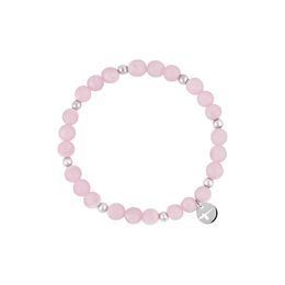 Armband Tamaris "Schmuck Geschenk Edelstahl Armkette", silberfarben, rosa, rosa, Armb&auml;nder, Damen, 18cm, Edelstahl, Armband, mit verschiedenen Farbsteinen oder Glasperlen