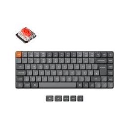 K3 Max, Gaming-Tastatur grau/orange, DE-Layout, Gateron Low Profile 2.0 Mechanical Red, Hot-Swap, Aluminiumrahmen, RGB