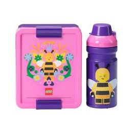 LEGO Lunch-Box Set Bee lila/pink, 2-teilig, mit Trinkflasche