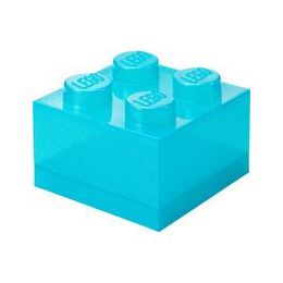 LEGO Storage Brick 4 Top Lid Glitter , Aufbewahrungsbox hellblau/transparent