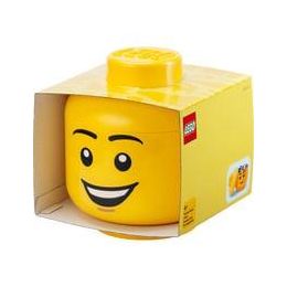 LEGO Storage Head "Happy Boy", gro&szlig;, Aufbewahrungsbox gelb