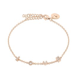 Silberarmband Tamaris "Schmuck Geschenk Silber 925 Armkette Love Letters", ros&eacute;goldfarben, kristallwei&szlig;, kristallwei&szlig;, Armb&auml;nder, Damen, 21cm, Silber 925 (Sterlingsilber), Silberarmband, mit Zirkonia (synth.)