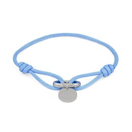 Armband Copenhagen Studios "Schmuck Geschenk Edelstahl Armkette Fabric Link", edelstahlfarben, blau, Armb&auml;nder, Damen, 21cm, Edelstahl Nylon, Edelstahl, Nylon, Armband