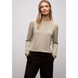 Strickpullover Street One, Damen, Gr. 38, cotton beige, Strick, Obermaterial: 86% Viskose, 14% Polyester, unifarben, tailliert h&uuml;ftbedeckend, Rundhals, B&uuml;ndchen, Pullover Strickpullover, aus Viskosemix