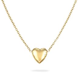 Kette mit Anh&auml;nger Copenhagen Studios "Schmuck Geschenk Edelstahl Halskette Balloon Hearts", gelbgoldfarben, Halsketten, Damen, Edelstahl, L: 50 B: 1,7mm, Kette mit Anh&auml;nger, B:1,7mm